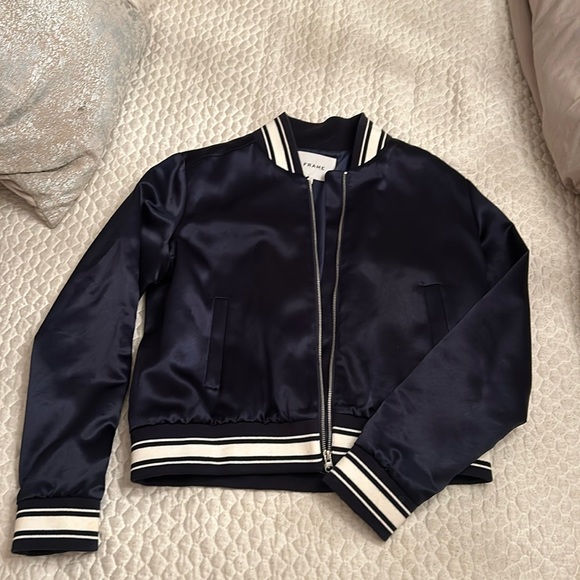 Frame Denim | Jackets & Coats | Frame Navy Bomber Jacket | Poshmark